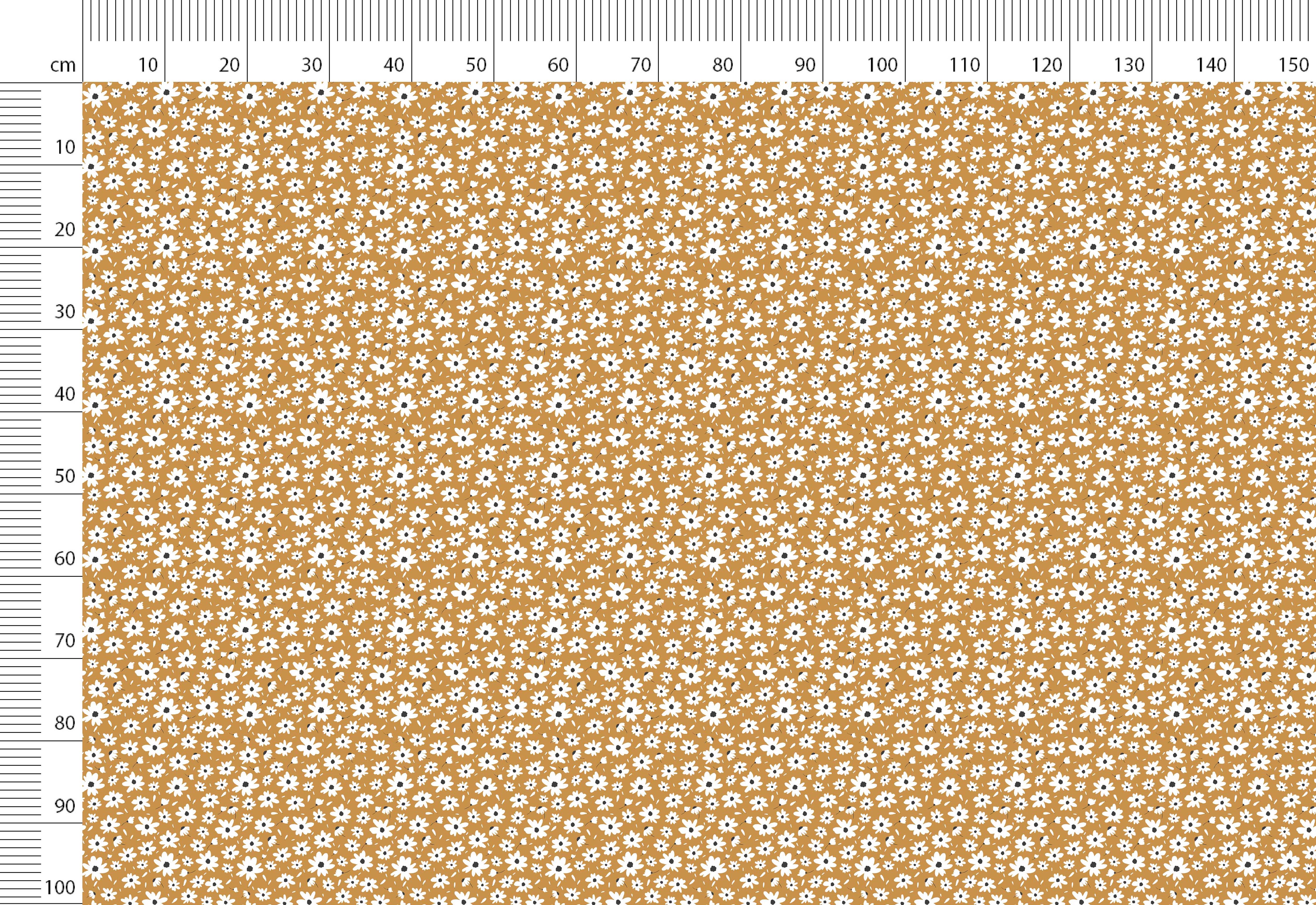 Retro Floral Print Linen By The Yard or Meter, Retro Funky Flowers Pri ...