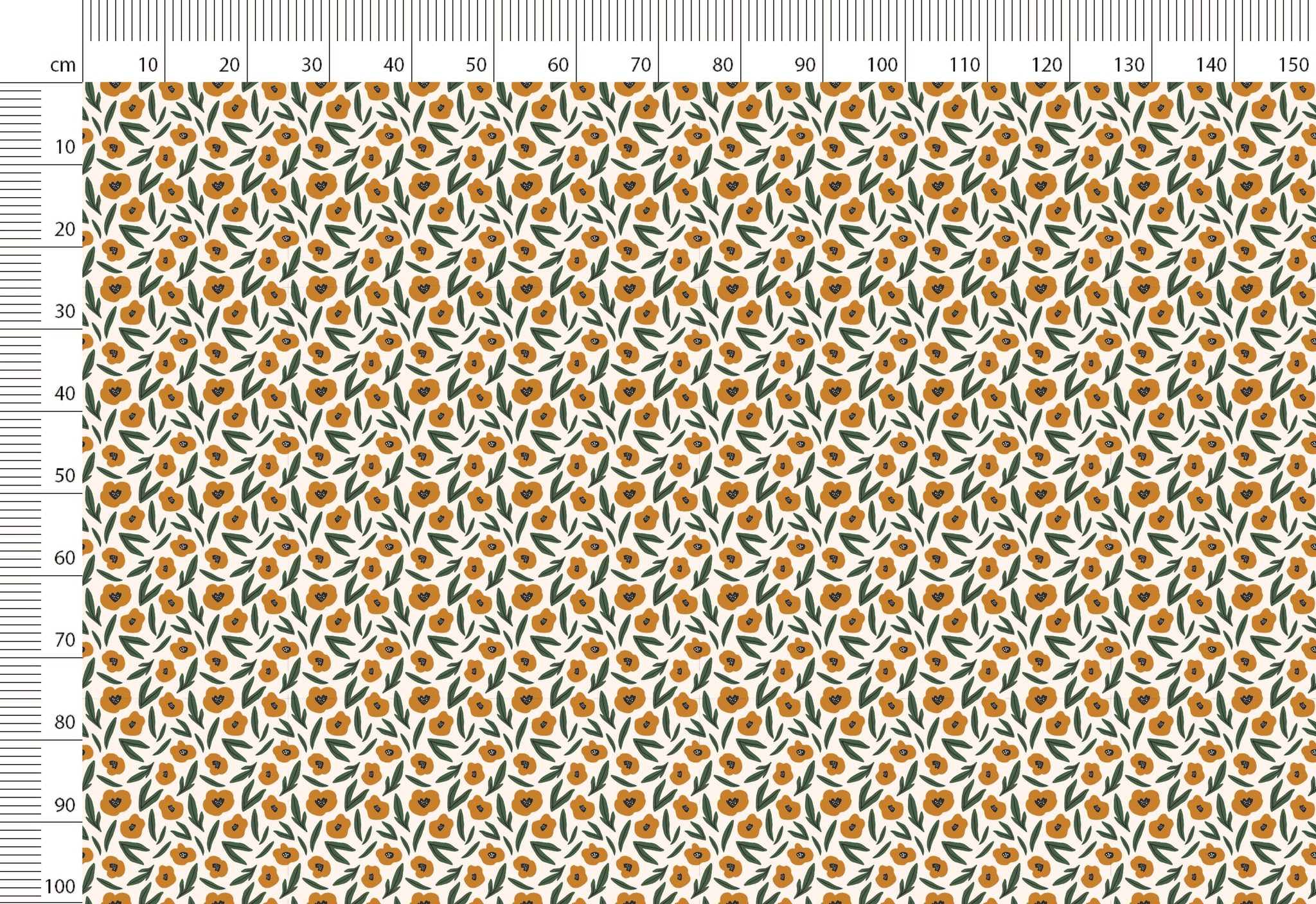 Retro Floral Print Linen By The Yard or Meter, Retro Funky Flowers Pri ...