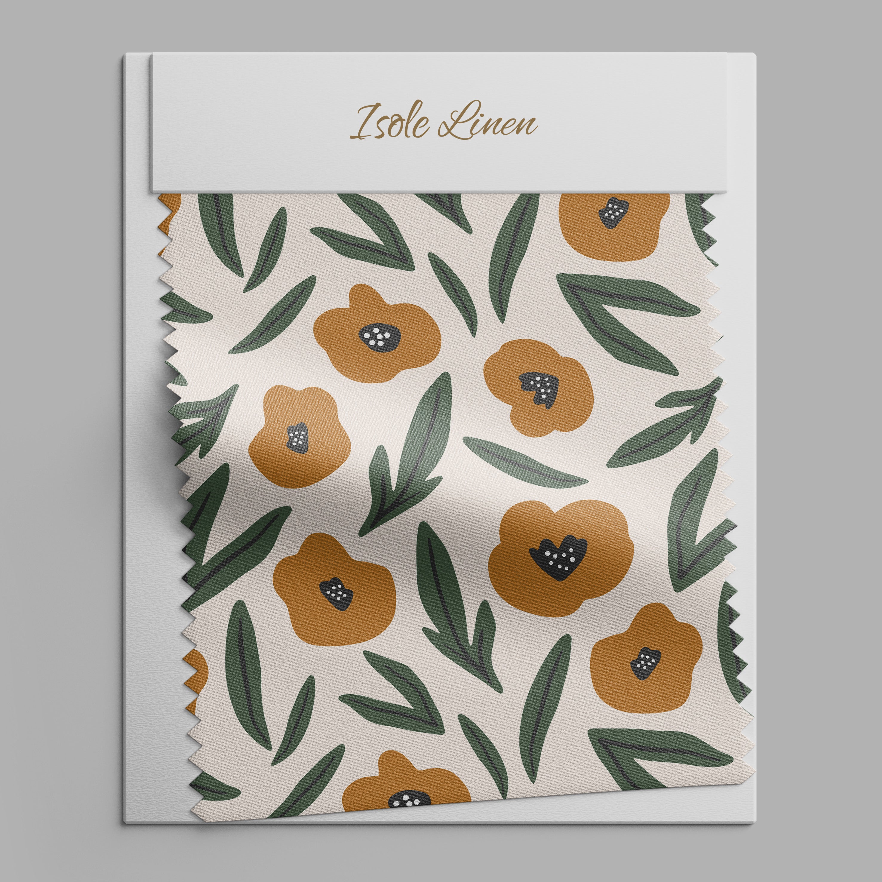 Retro Floral Print Linen By The Yard or Meter, Retro Funky Flowers Pri ...