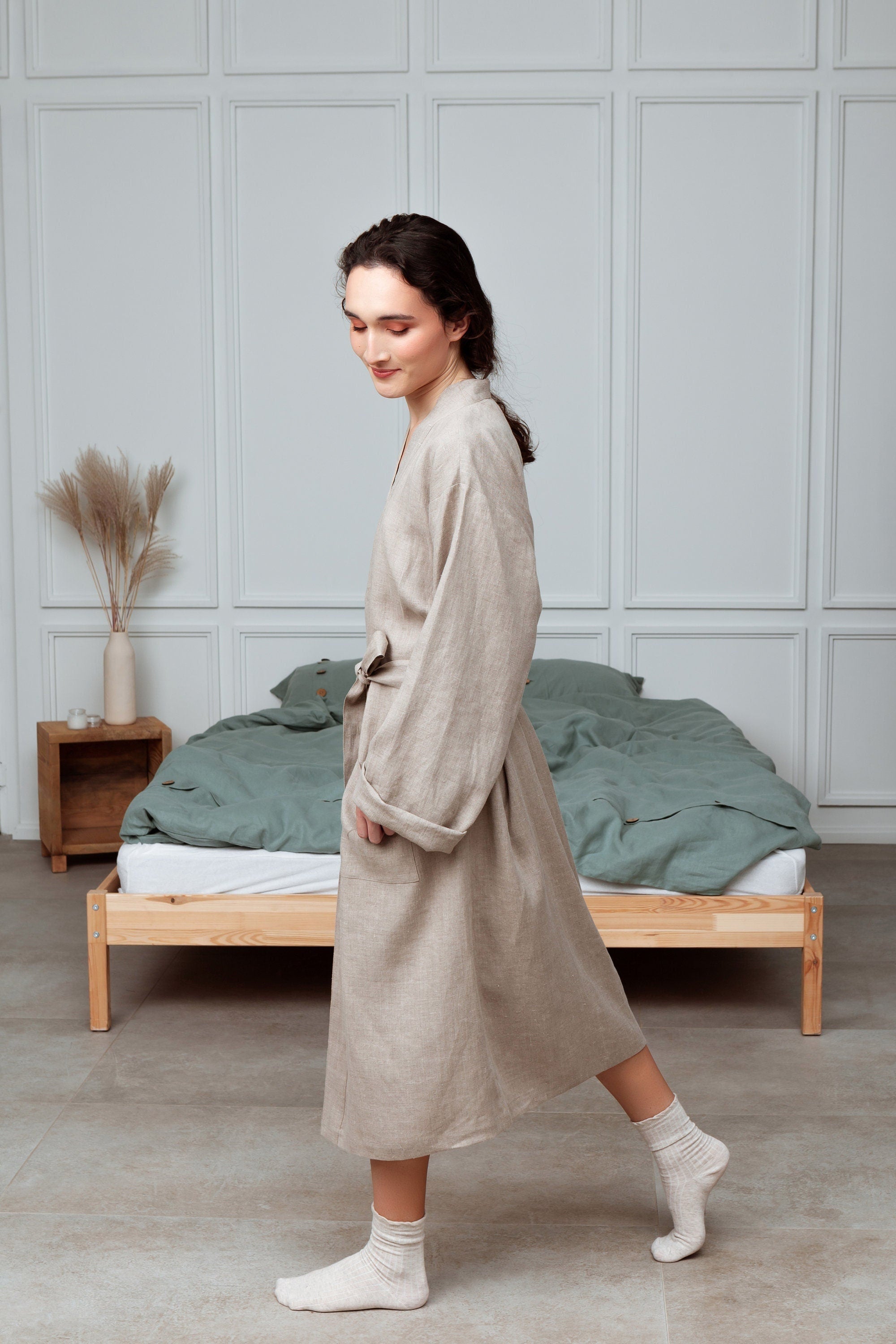 Extremely Soft Natural Linen Bathrobe – Isole Linen