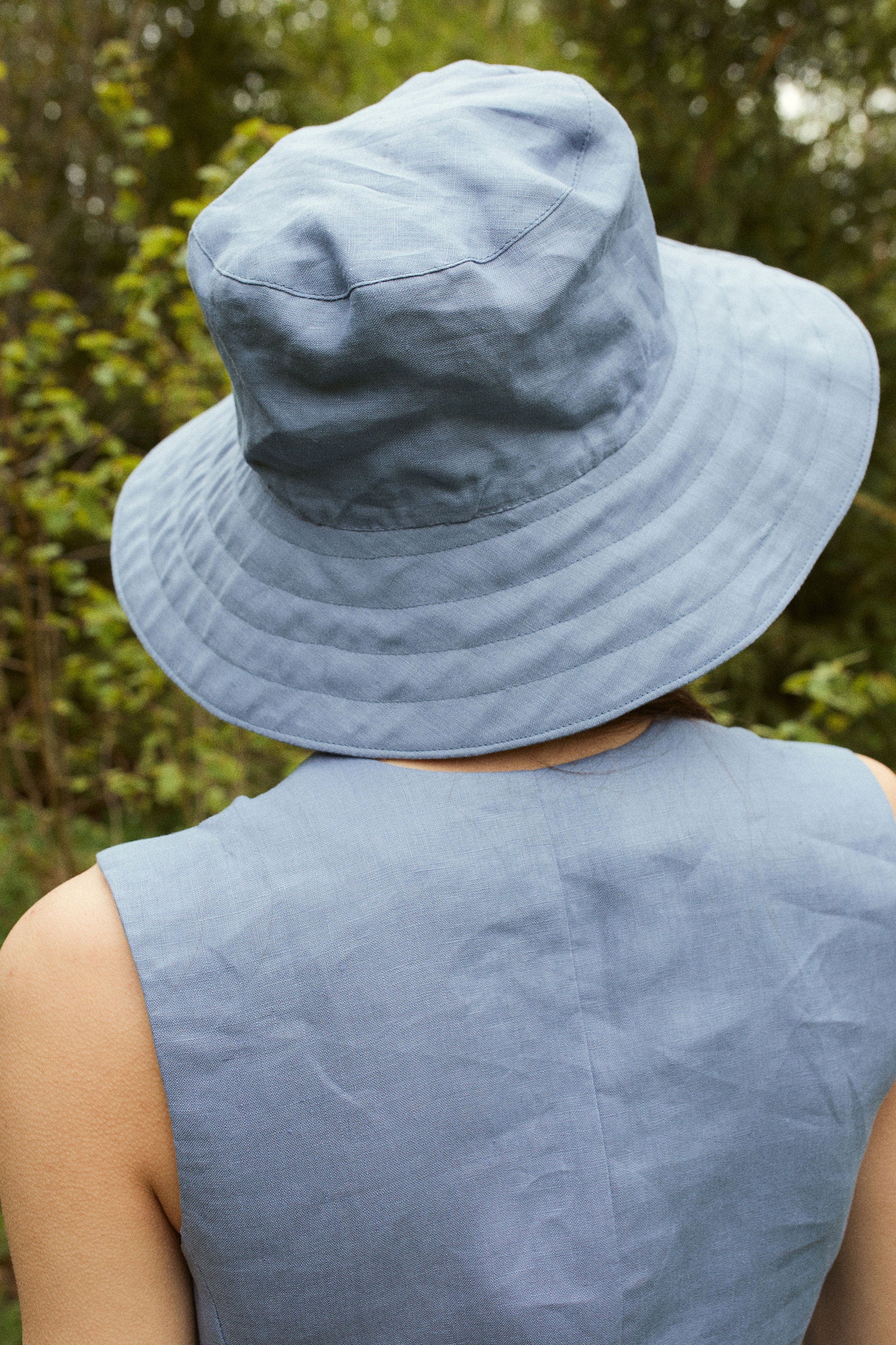 Linen Summer Hat with Wide Brim – Isole Linen