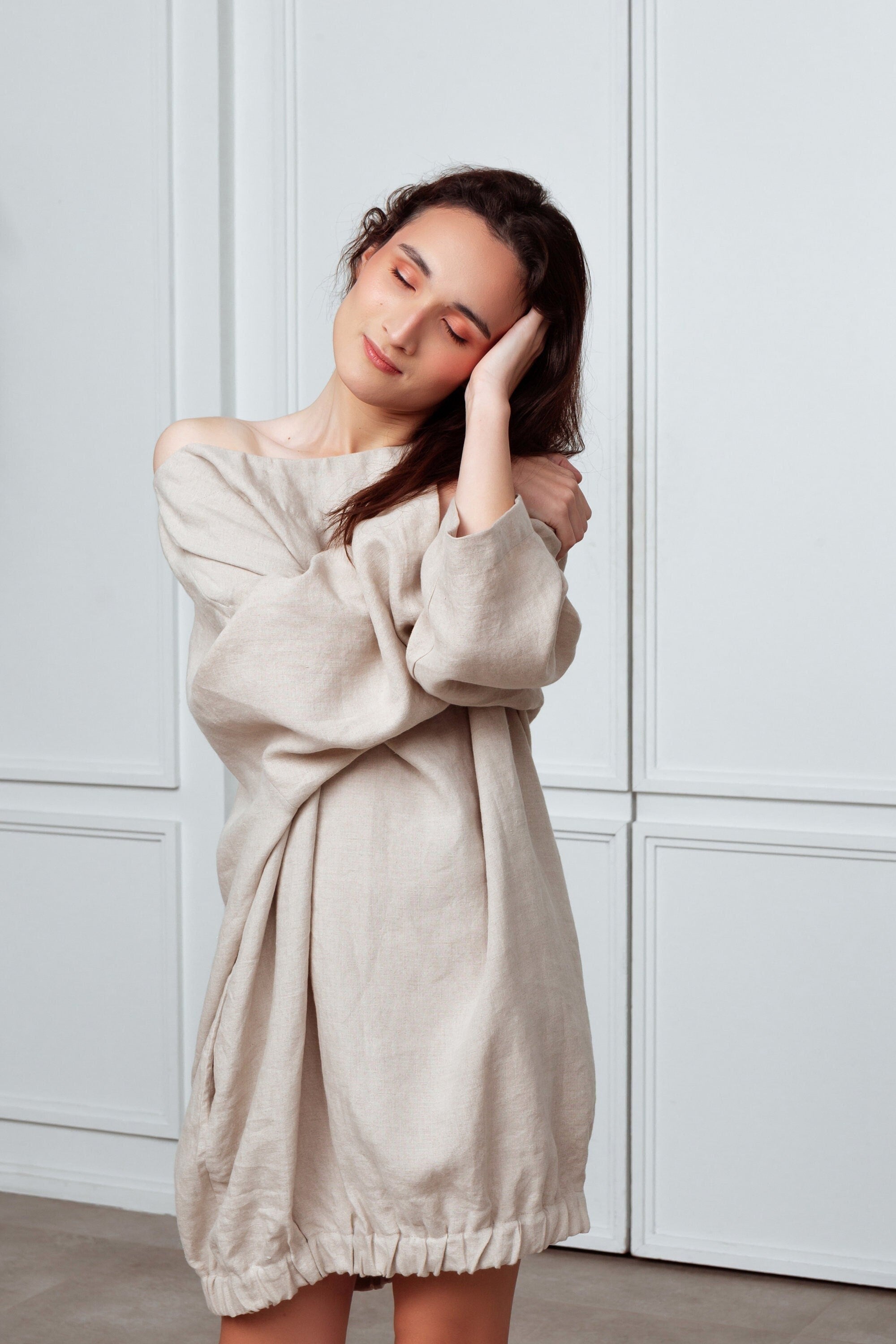 Natural Linen Leisure Dress – Isole Linen